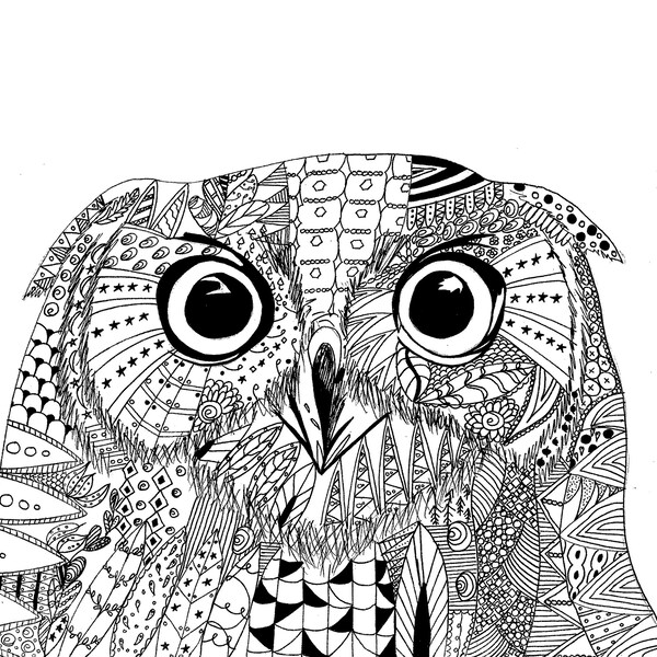 Zentangle Owl - Etsy
