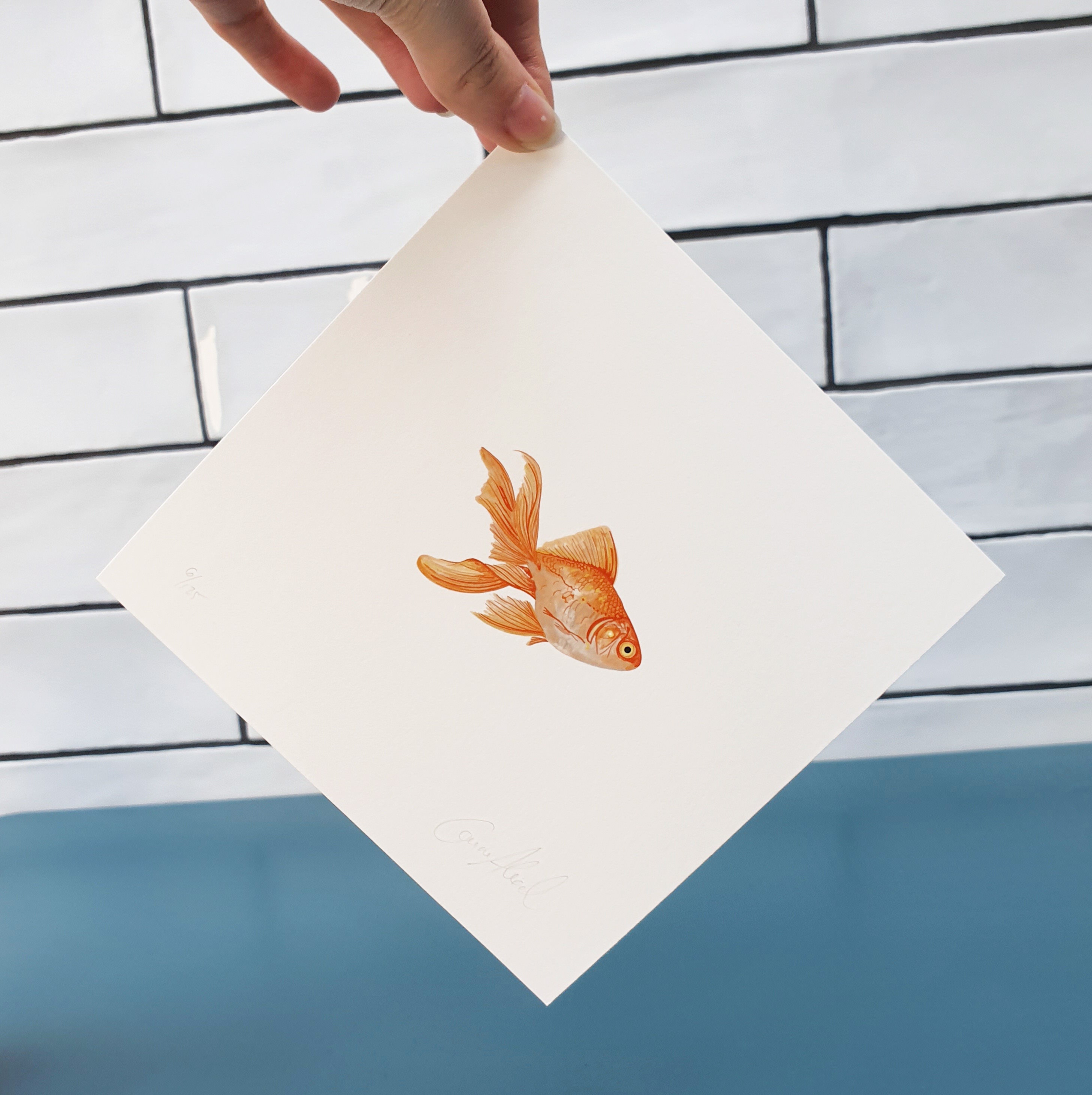 Goldfish Print Perfect for a Bathroom Limited Edition | Etsy