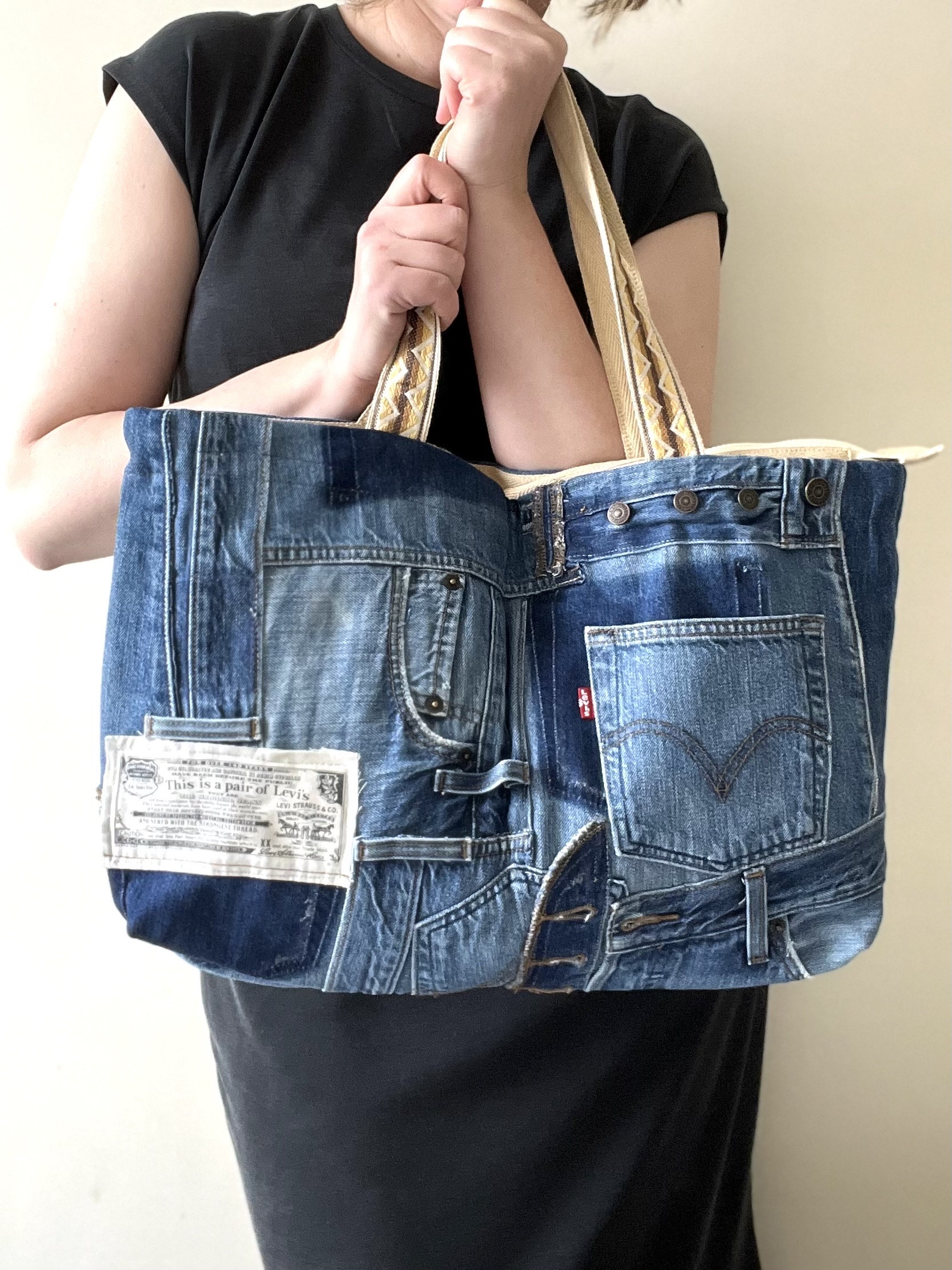 Denim Bag/ Denim Shoulder Bag/ Recycled-up Cycled/ Denim Recycled ...