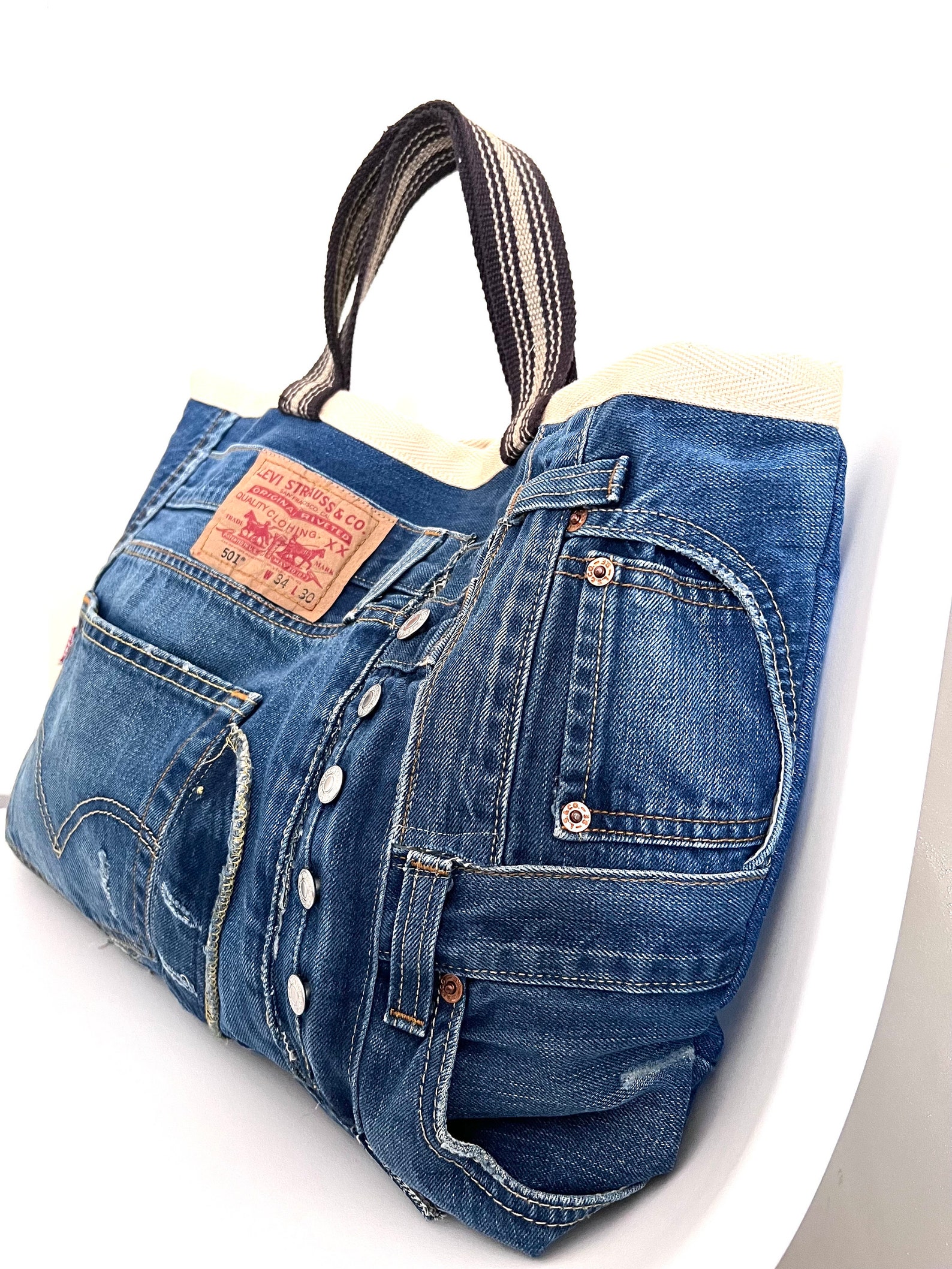 Denim Bag/ Denim Shoulder Bag/ Recycled-up Cycled/ Denim Recycled ...
