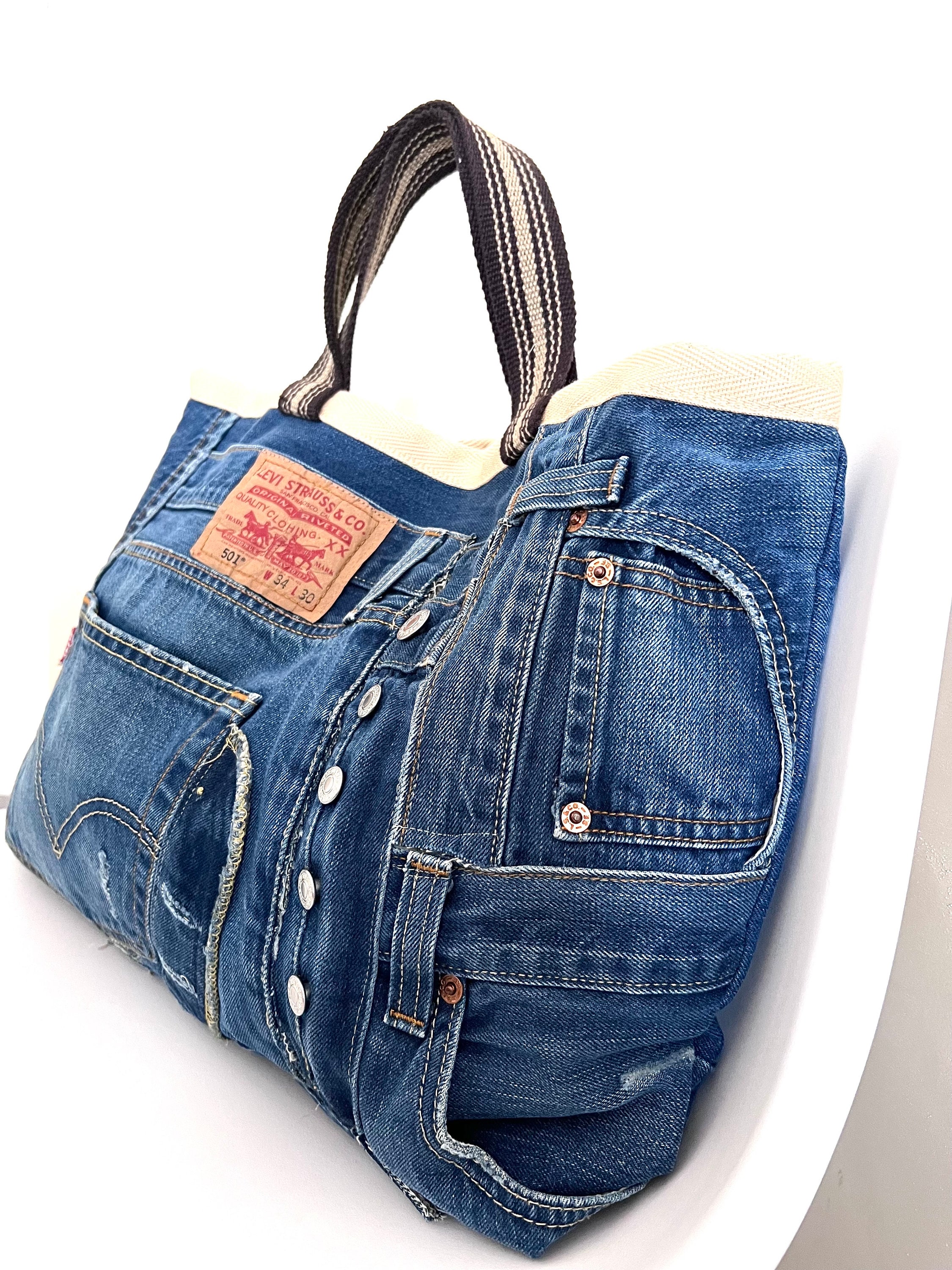 Denim Bag/ Denim Shoulder Bag/ Recycled-up Cycled/ Denim Recycled ...