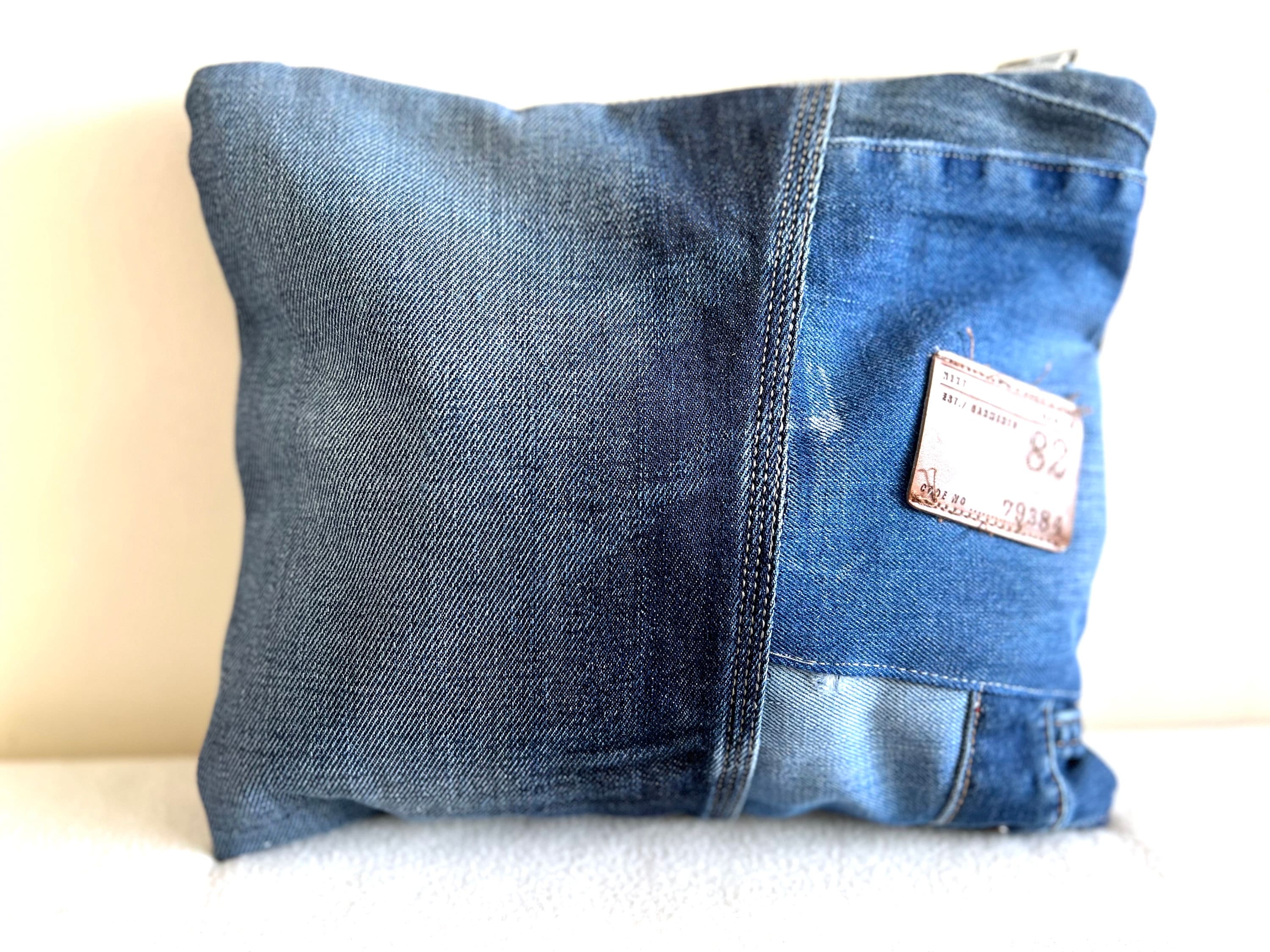 COOL Patterned Denim Pouch/ Denim Pouch/ Denim Recycled/ Denim Jeans ...