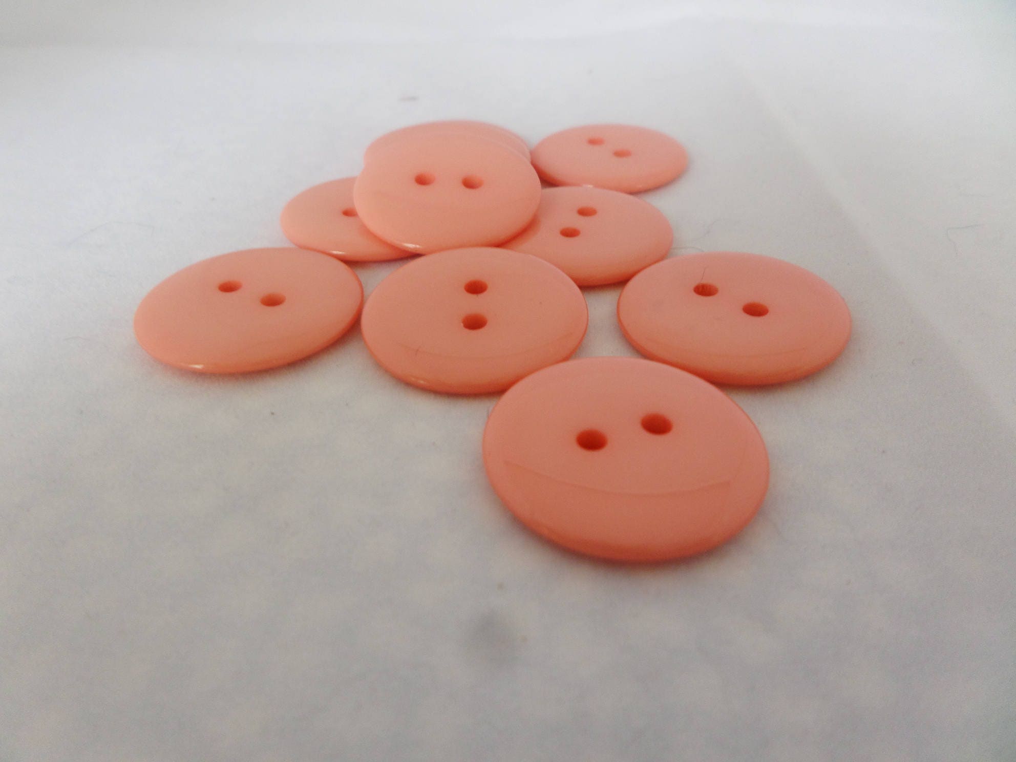 peach resin buttons peach buttons pack of ten 10 button | Etsy
