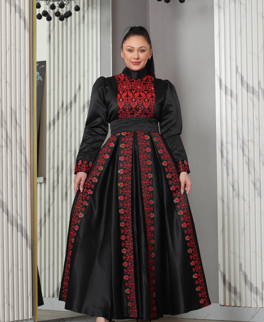 Stain Dress With Traditional Embroidery Sleek Design #1032 - Etsy