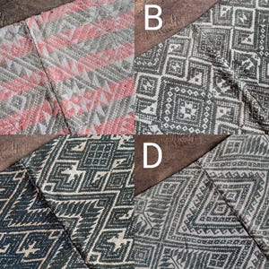 Vintage Woven Blanket Tribal Hmong Thai Throw Rug Cotton Blue White ...