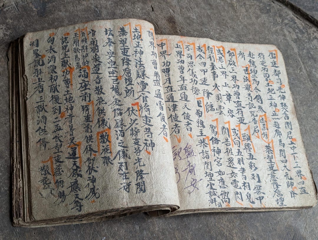 Shaman Manuscript Calligraphy Old Asian Vietnam Chinese Handwritten ...