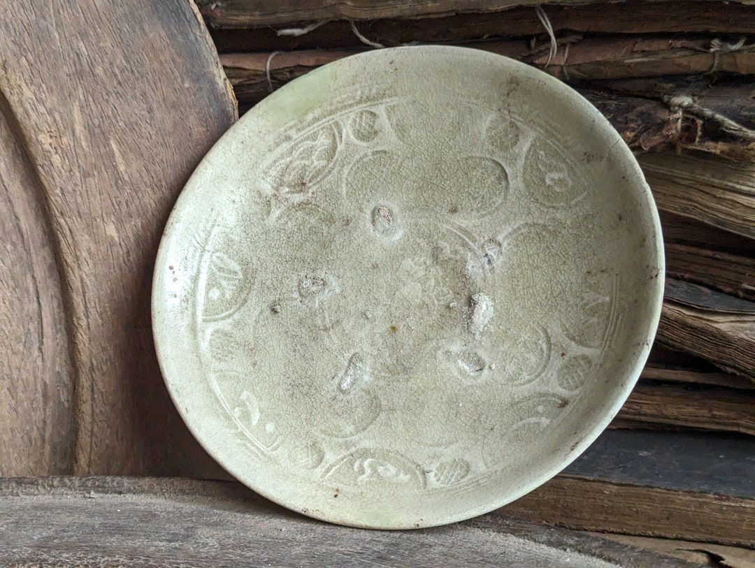 Ly Tran Dynasty 11th-14th Century Dish Pottery Glazed Molded Vietnam ...