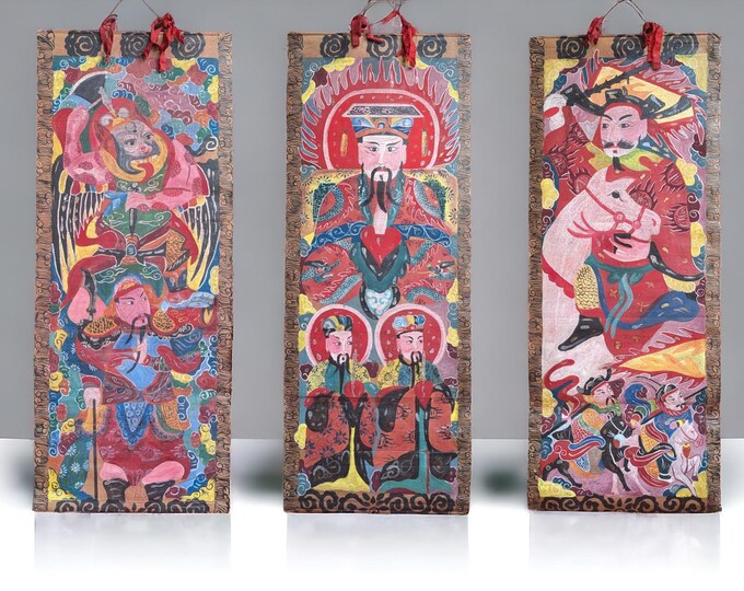 Yao Miao Paintings Set of 3 Taoist Shaman Rites Drawings Vintage Paper ...