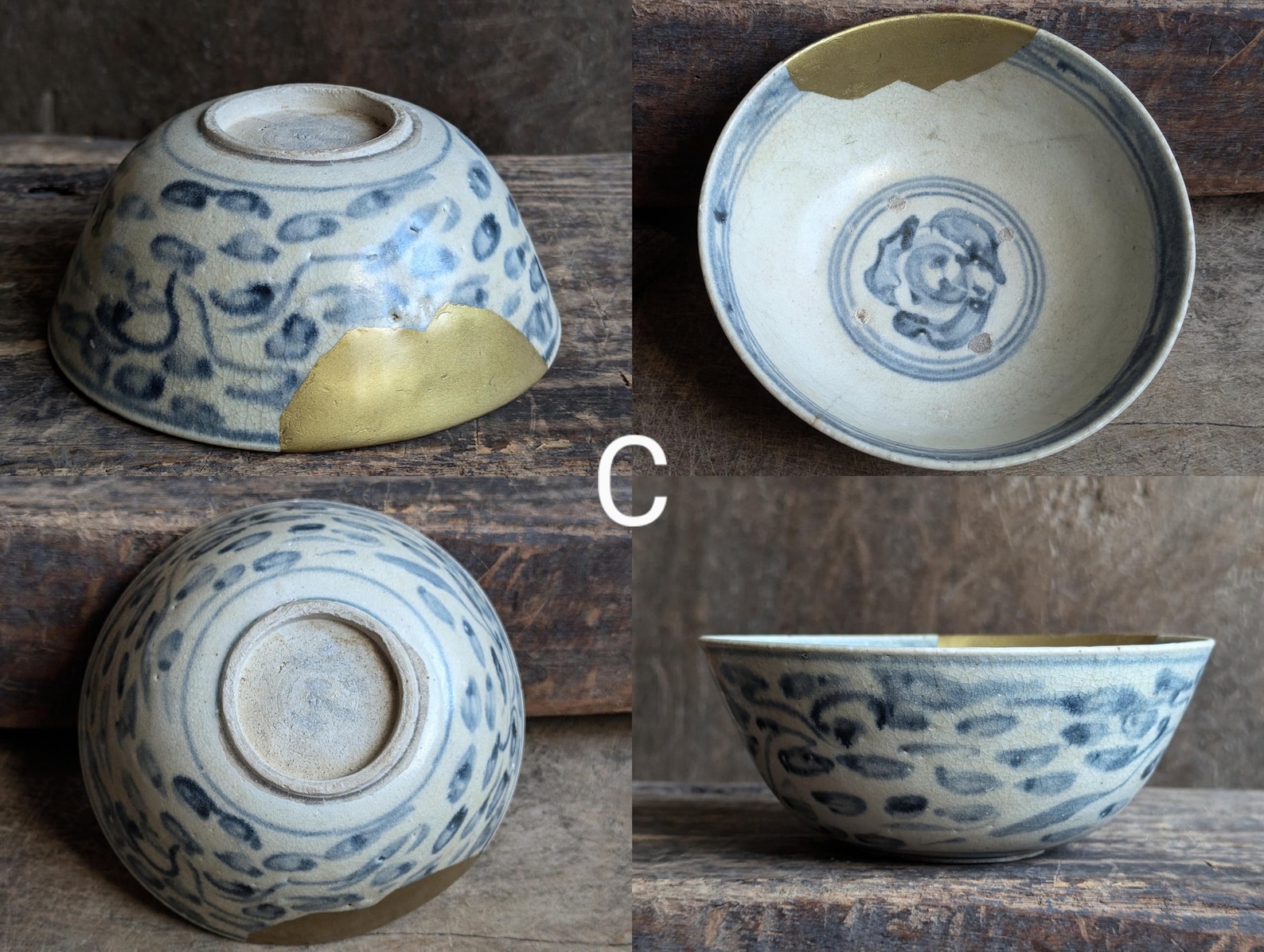 Pottery Bowl Kintsugi Tran Le Dynasty 15th-16th Century Vietnam Chu Dau ...