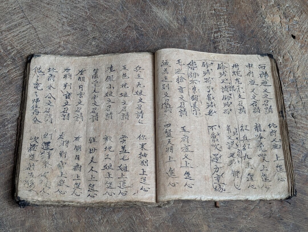 Old Shaman Manuscript Calligraphy Asian Vietnam Chinese Handwritten ...