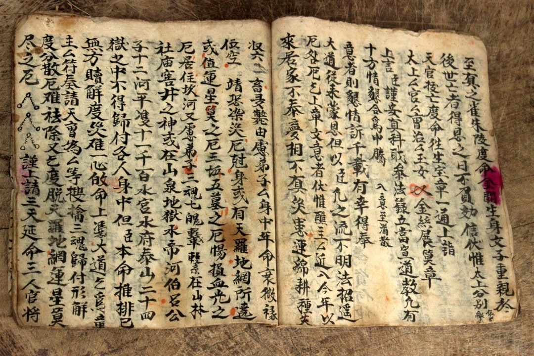 Shaman Manuscript Calligraphy Old Asian Vietnam Chinese Handwritten ...