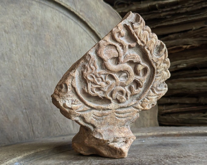 Ly Dynasty 11th - 13th Century Terracotta Bodhi Leaf Decorative Roof ...