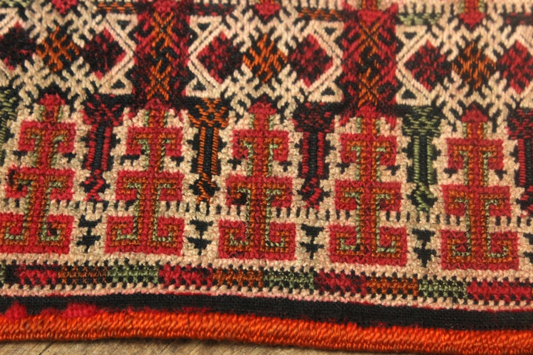 Yao Embroidery Tribal Fabric Ethnic Costume Scarf End Panel Decor Decal ...