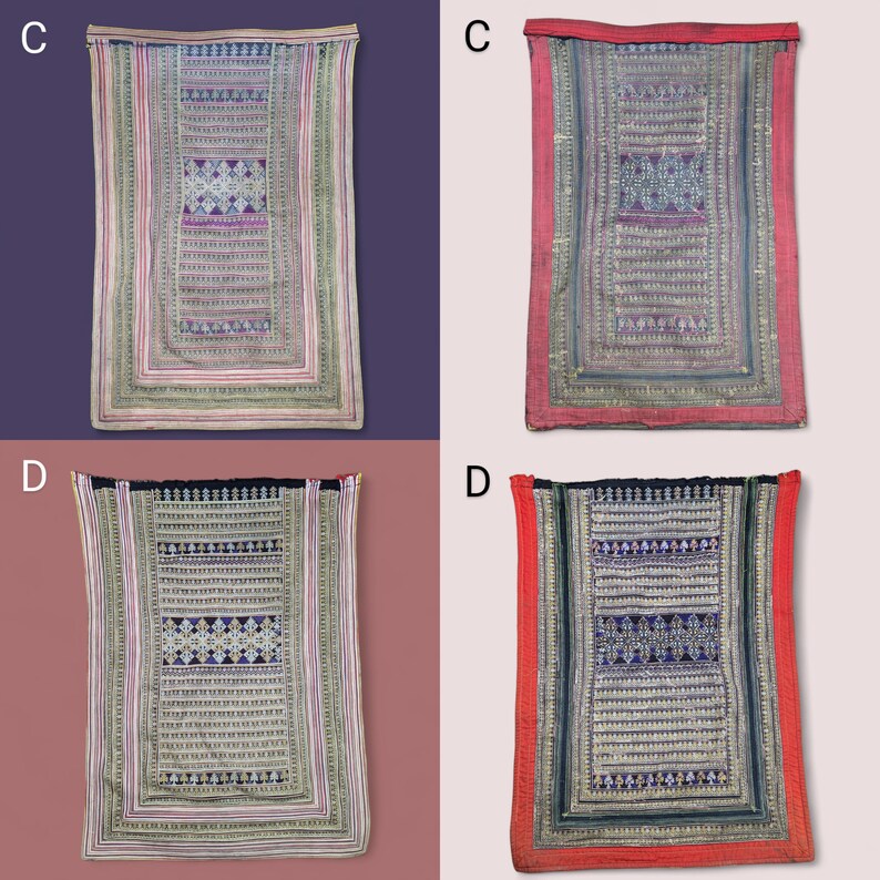 Vintage Yao Mien Tribal Embroidery Panel Vintage Handmade Hilltribe ...