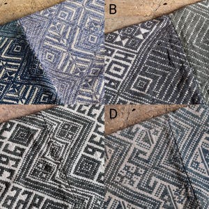 Vintage Woven Blanket Tribal Hmong Thai Throw Rug Cotton Blue White ...