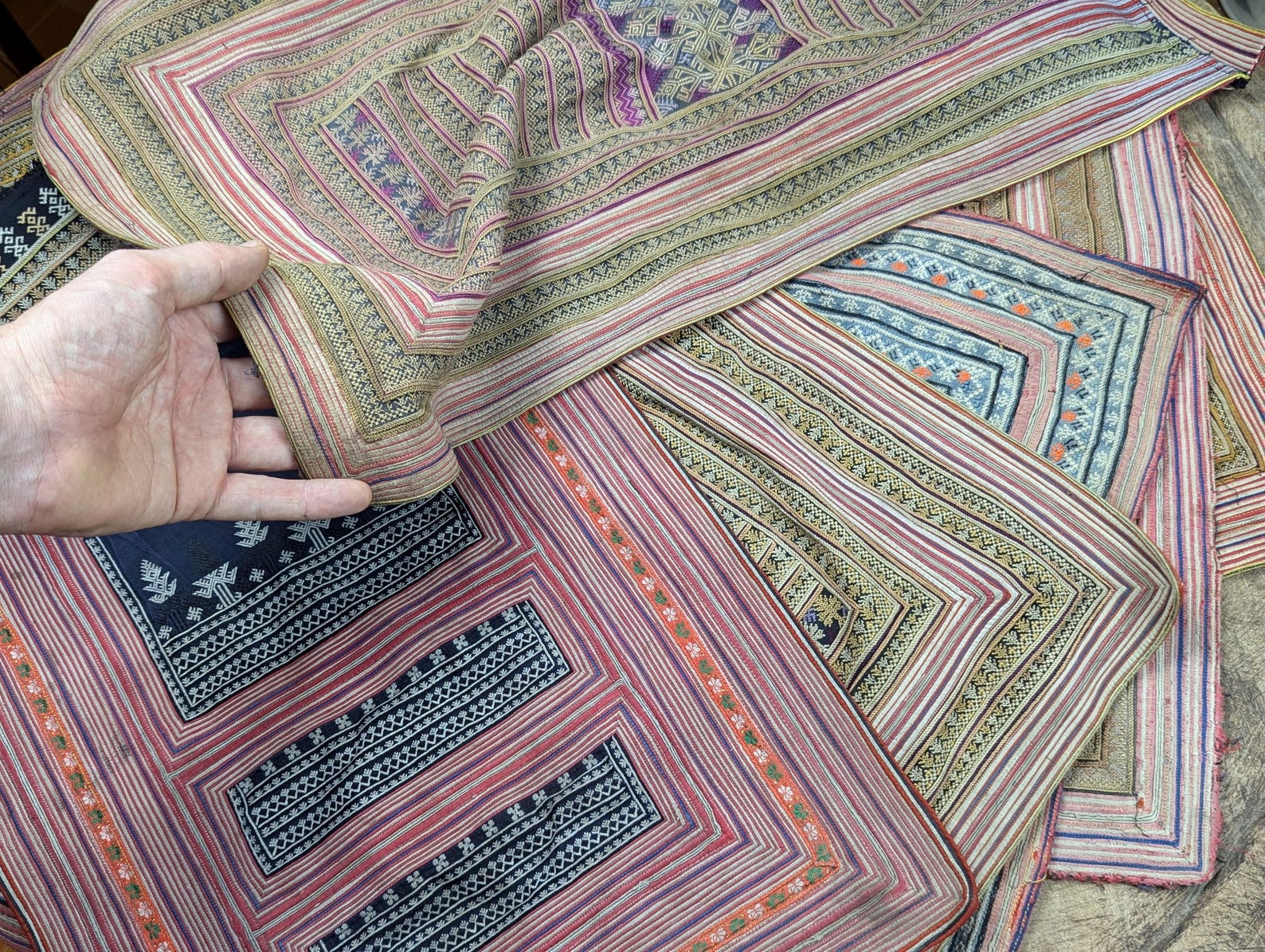 Vintage Yao Mien Tribal Embroidery Panel Vintage Handmade Hilltribe ...