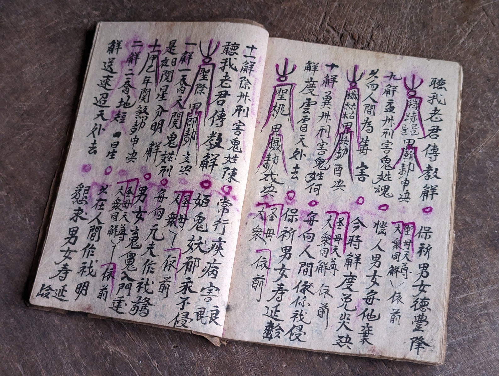 Old Shaman Manuscript Calligraphy Asian Vietnam Chinese Handwritten ...