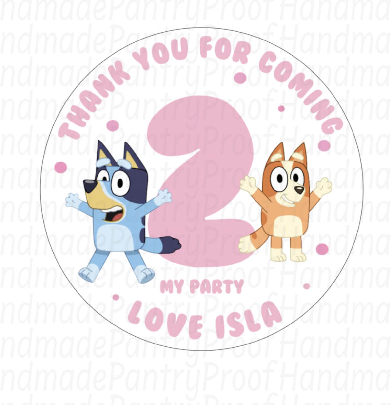Personalised Bluey & Bingo Stickers 4cm 18 Stickers 5cm - Etsy Australia