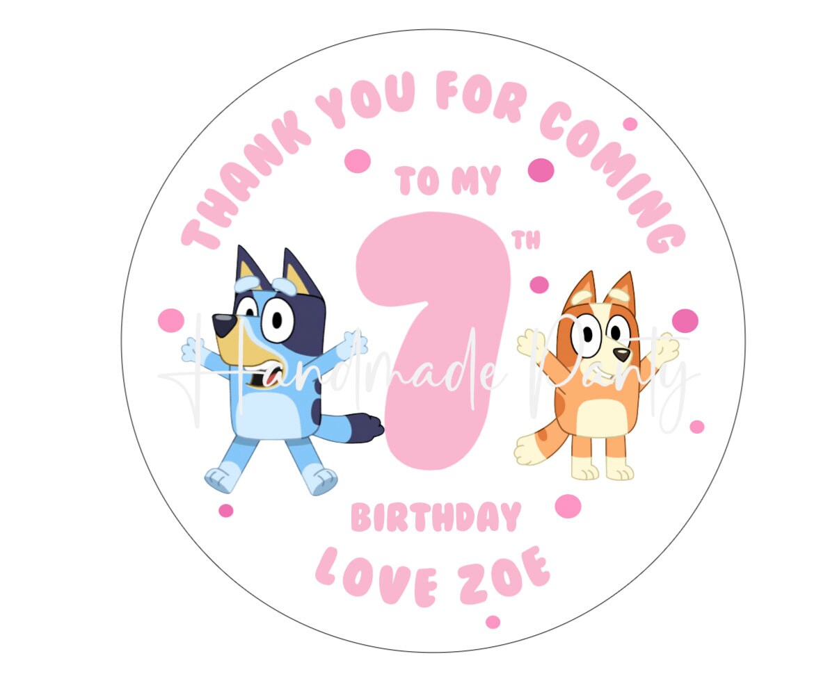 Personalised Bluey & Bingo Stickers 4cm 18 Stickers 5cm - Etsy Australia