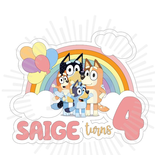 Bluey Cake Topper Printable - Etsy Australia