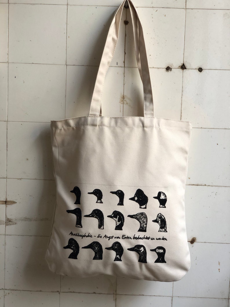 Duck Phobia Cotton Canvas Tote Bag Beige Sturdy Tote Bag for - Etsy