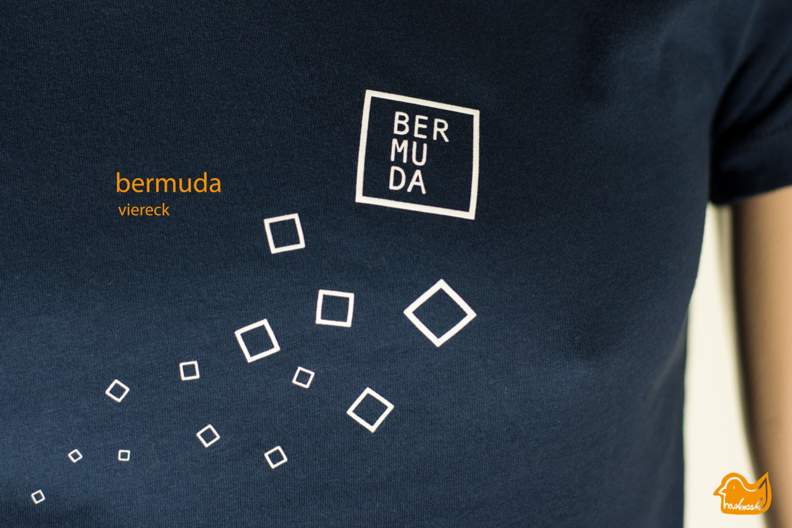 Bermuda Square T-shirt Organic Shirt for Men Dark Blue Graphic - Etsy