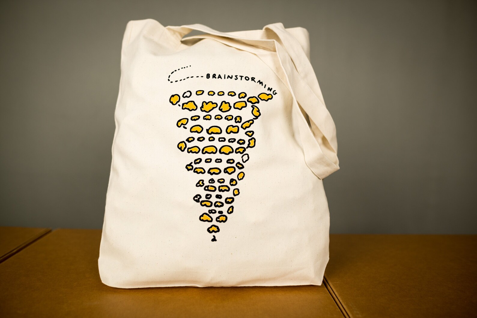 Nerd Brainstorming Cotton Tote Bag for Shopping Flying Brains Graphic ...