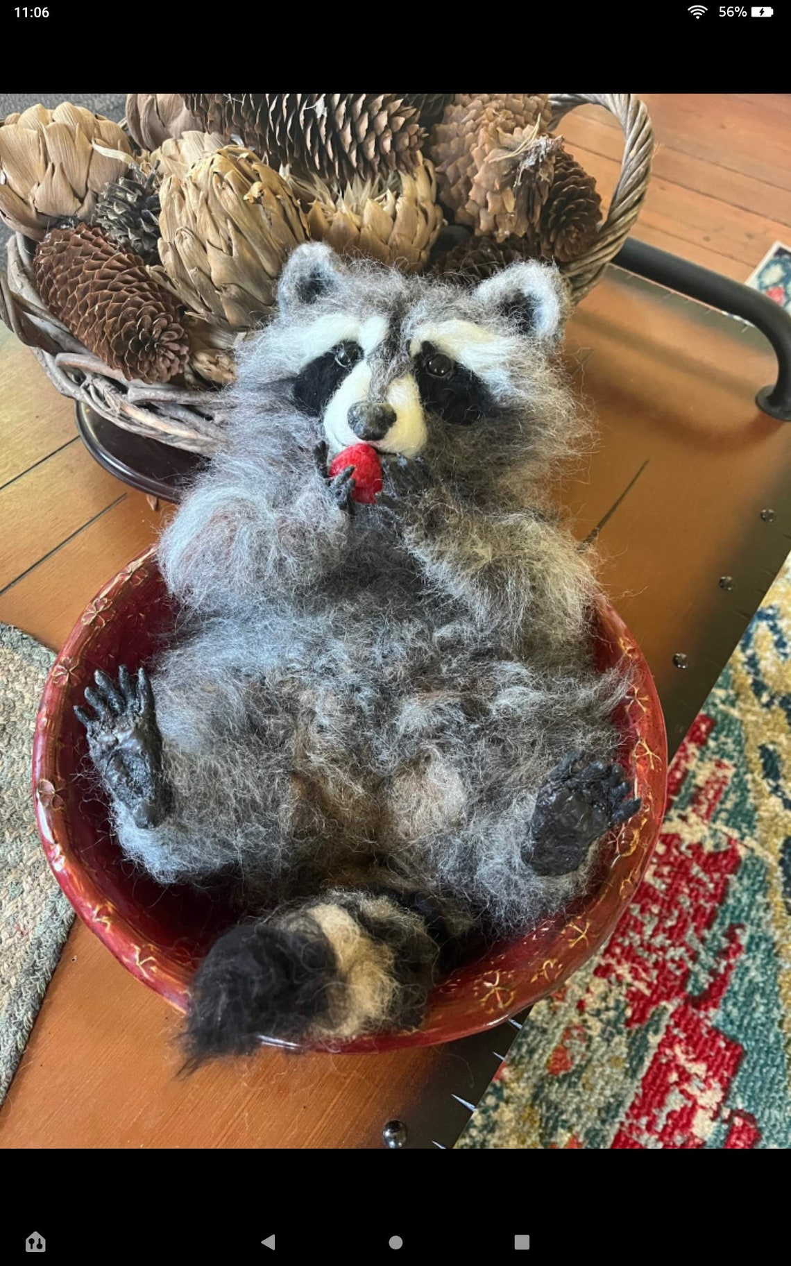 Needle Felted Relaxed Raccoon - Etsy
