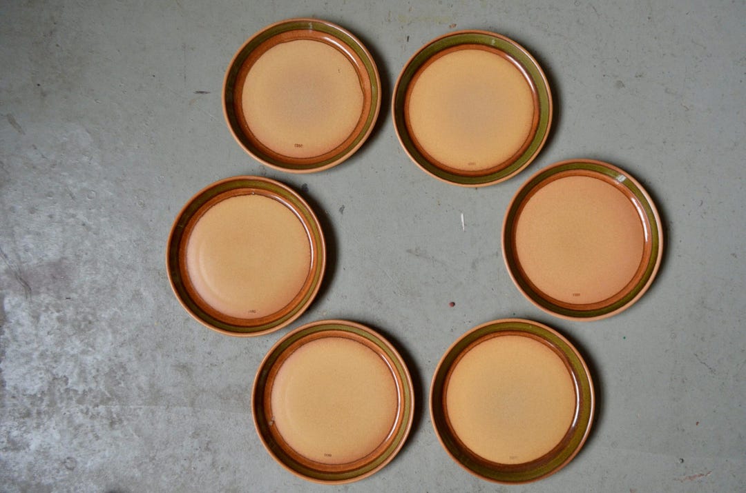 Esso Stoneware Dinner Plates Set of 6 Antique Tableware Vintage French ...