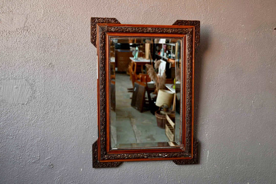 Large Antique Boho French Napoleon III Style Beveled Glass Mirror - Etsy