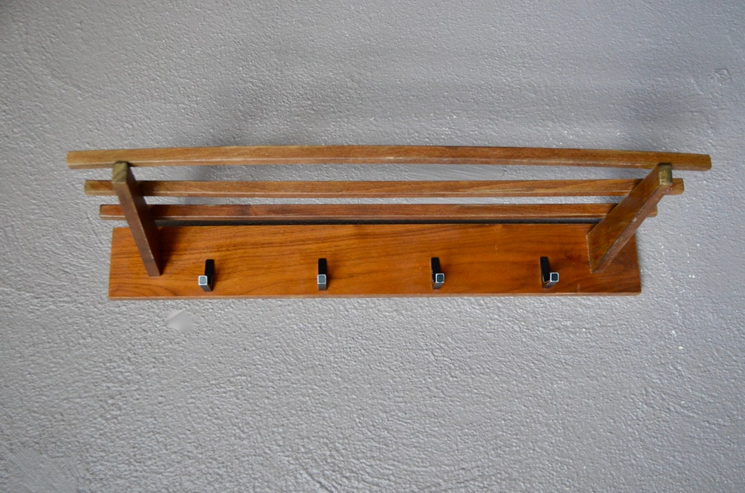 Wall-mounted Wooden and Metal Coat Racks With a Vintage Scandinavian ...