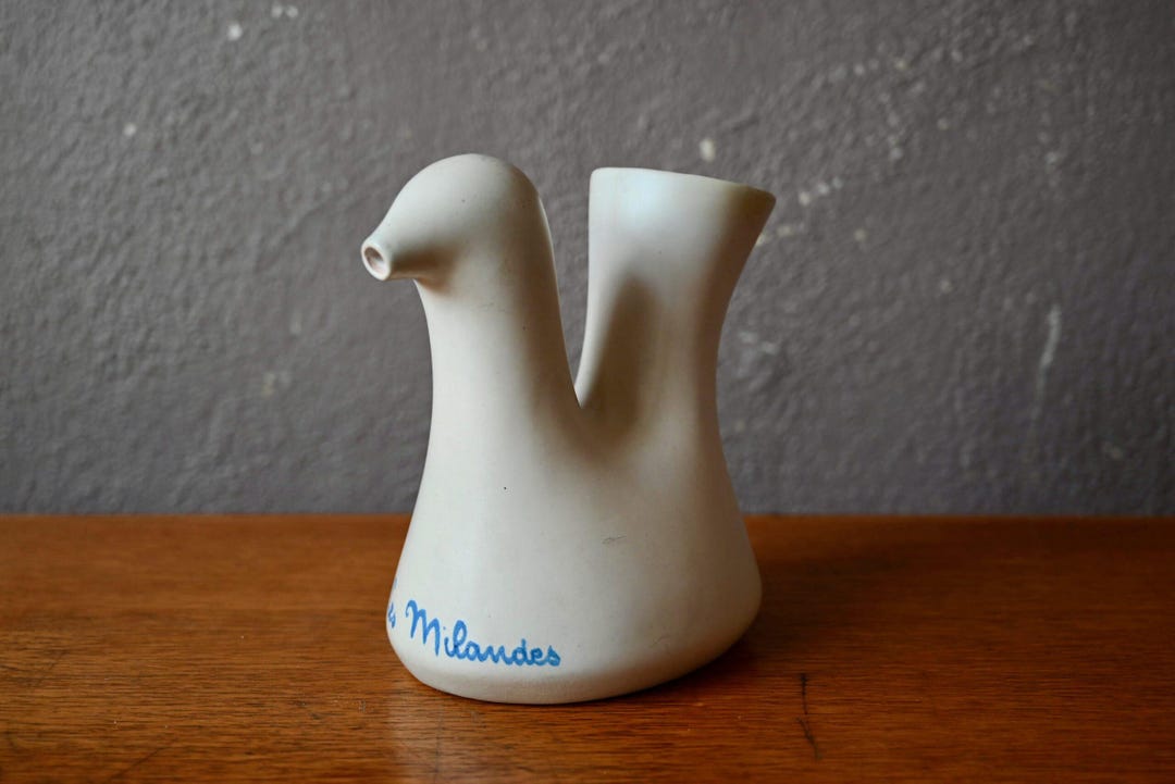 Josephine Baker Hen Pitcher, 60s Ceramic Vase, Zoomorphic, Powdered ...