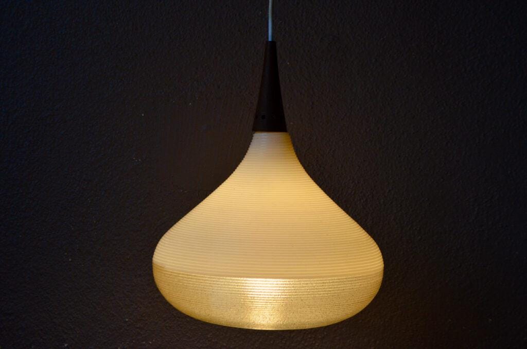 Rotaflex Suspension in White and Gold Rhodoid Pleated in Cocoon or ...