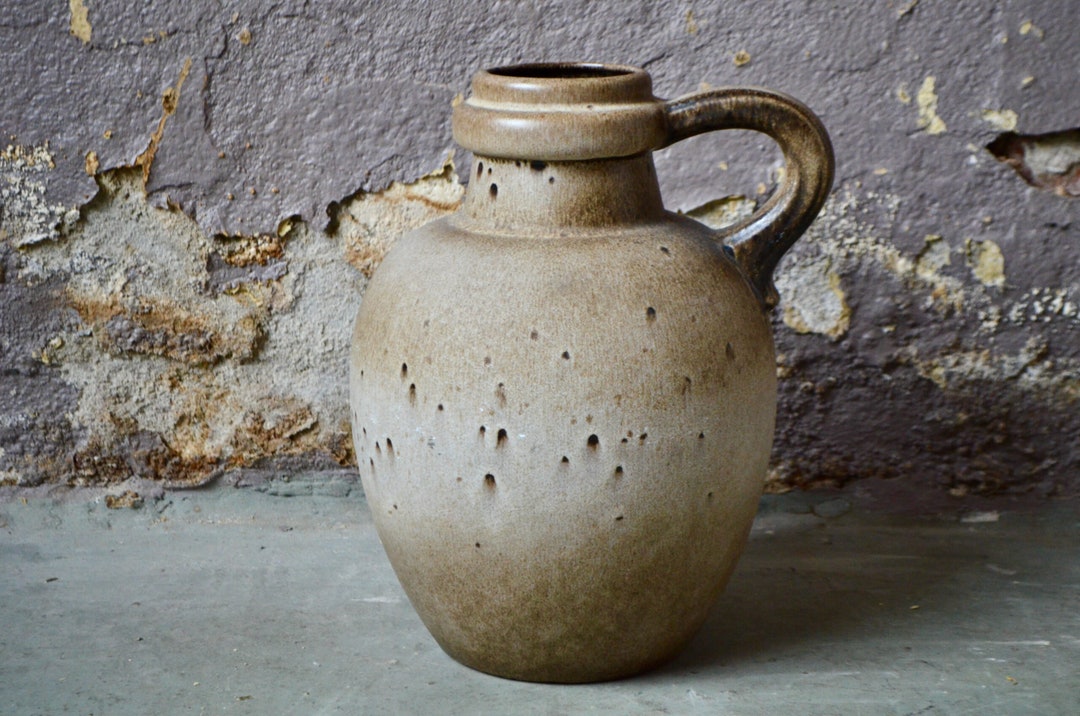 Large Floor Vase With Handle by Scheurich in Vintage Scandinavian Boho and Brutalist Style - Etsy