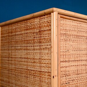 Armoire ou penderie en rotin et bois vintage shabby chic et bohème ...