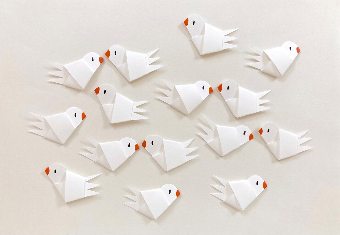 Small Flock of Doves / Scattered Decoration / Wedding Decoration White ...