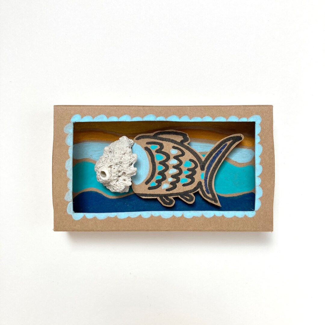 Jumbo Matchbox "mr. Fish in Water" Gift Idea / Decoration - Etsy