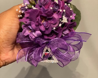 Delta Sigma Theta African Violet Corsage | Etsy