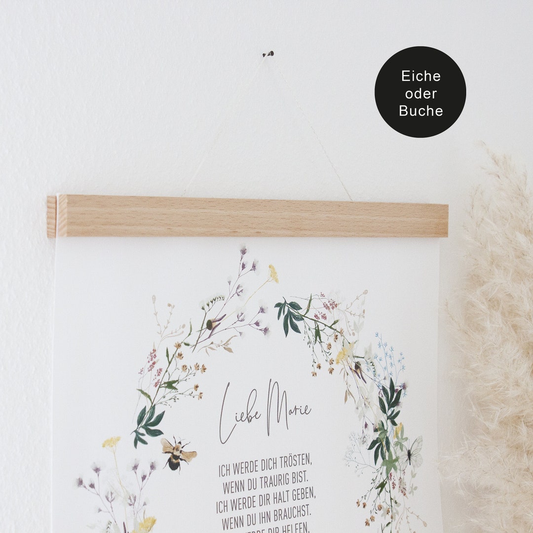 Real Wood Magnetic Poster Rail // Magnetic Poster Hanger // A4 or A3 ...