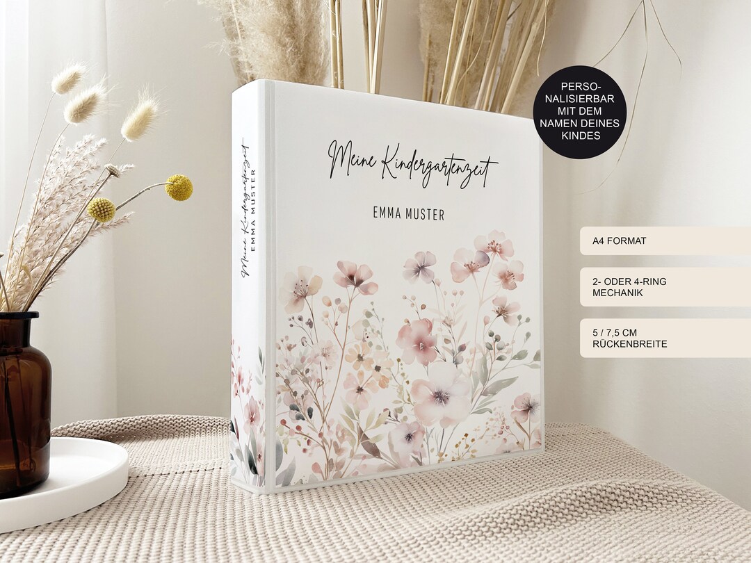 Personalized "flower" Kindergarten Folder With Name as a Gift / Folder ...