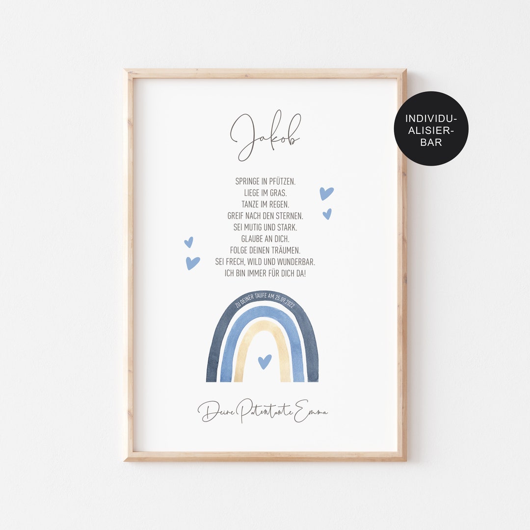 Godparent Letter Baptism rainbow Gift Baptism Godchild Personalized ...
