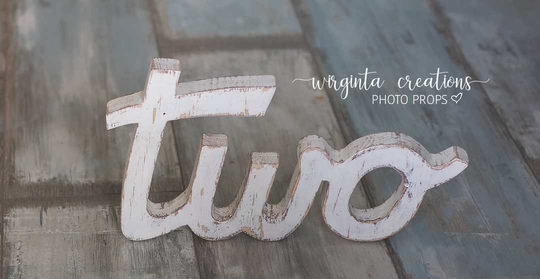 Curved Letters. Wooden Distressed Letters. Sign Two - Etsy
