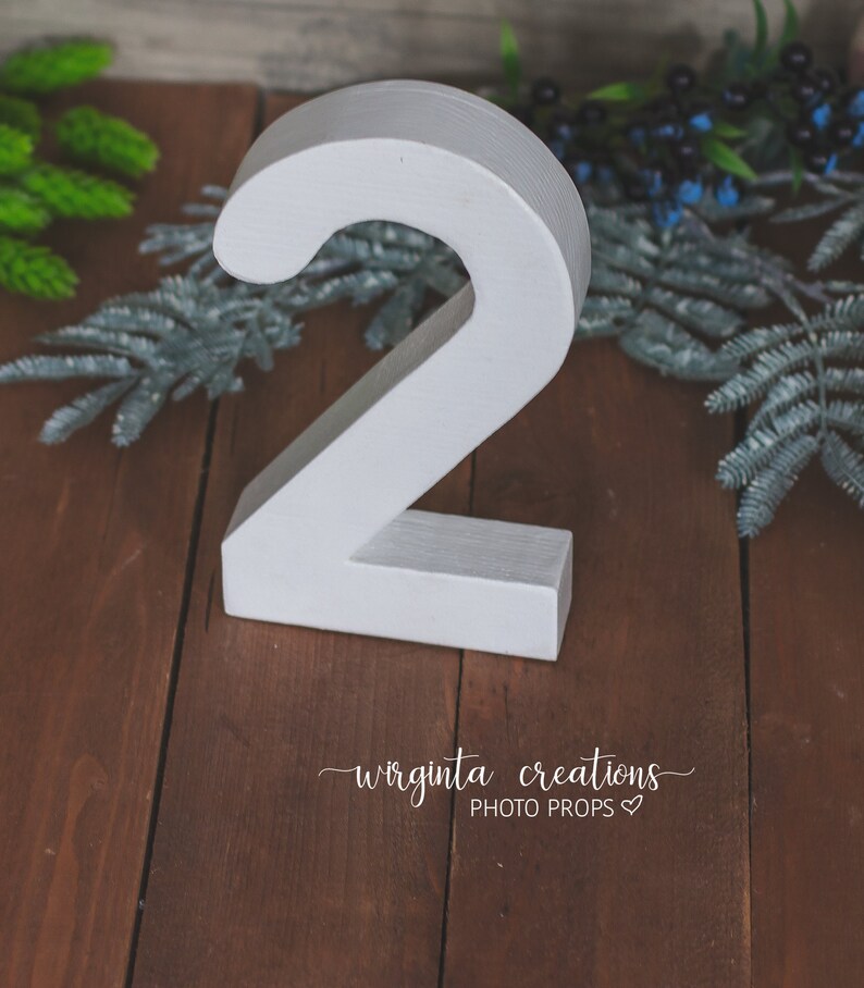 Handcrafted Wooden Number 2 Prop: Distressed Birthday Photo Prop - Etsy