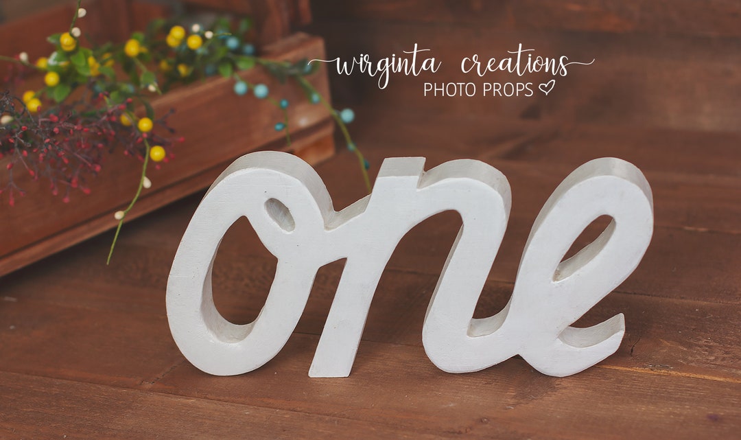 Curved Letters ONE, Photography Prop, Wooden Decoration. Cake Smash ...
