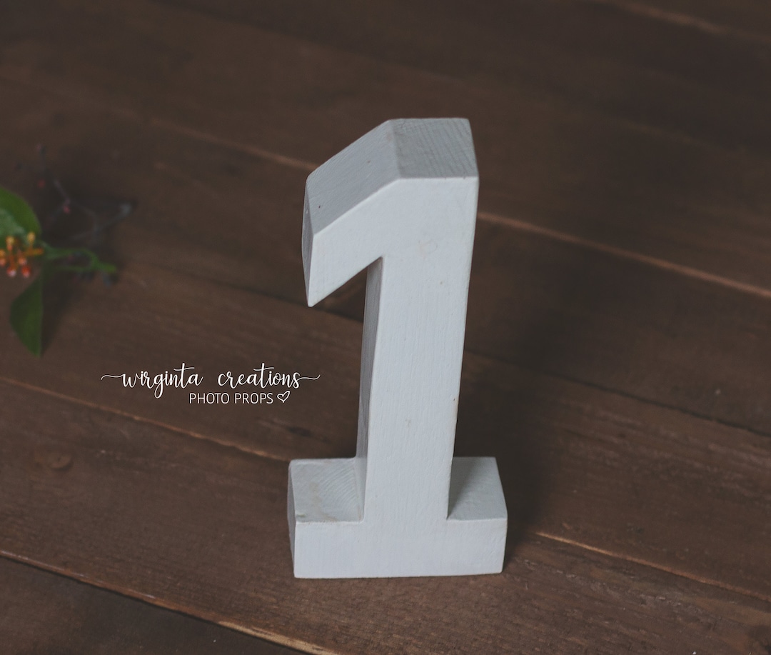 Wooden Number 1 One, Photography Prop, Handcrafted, First Birthday ...