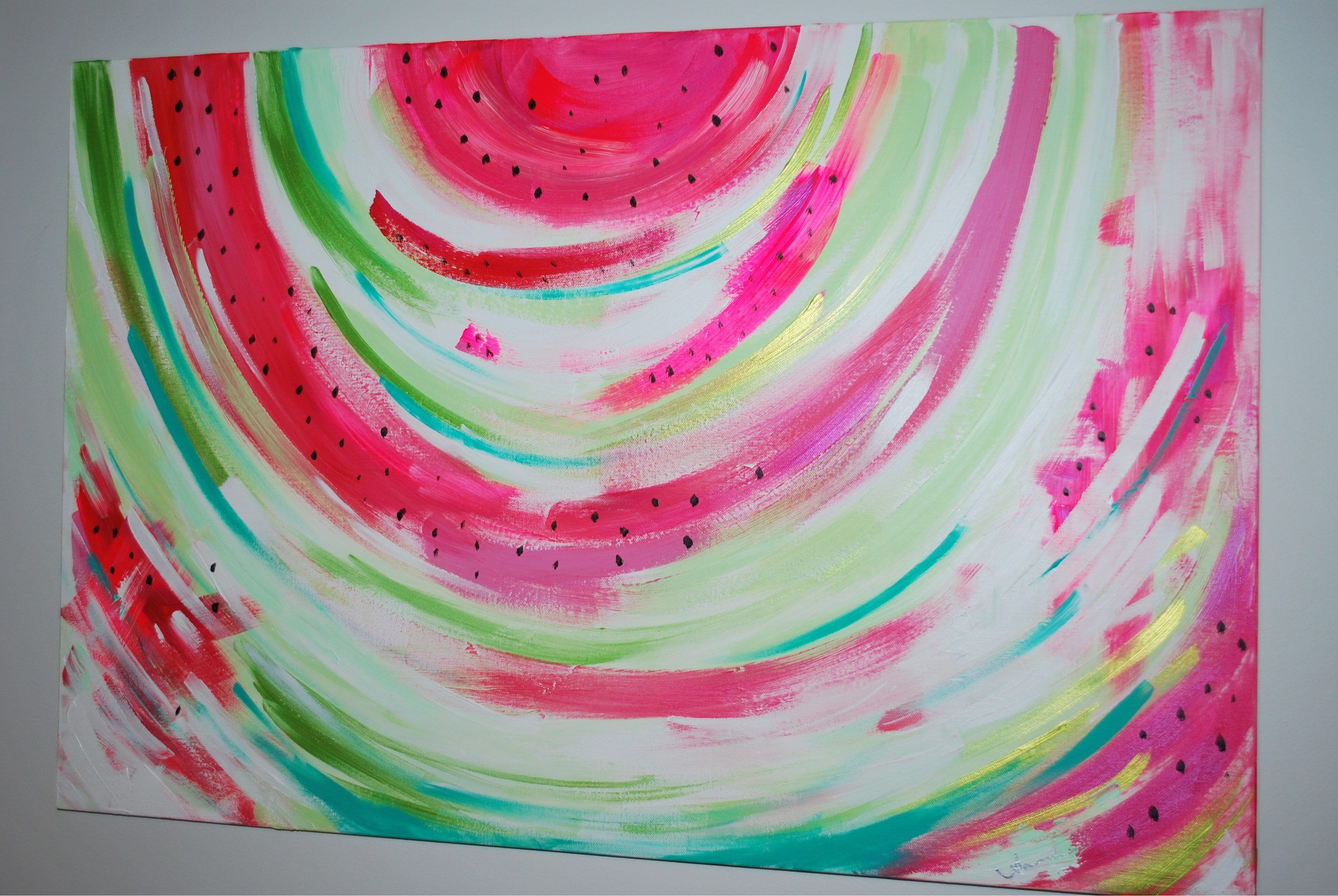 Abstract watermelon art 24x36 inch | Etsy