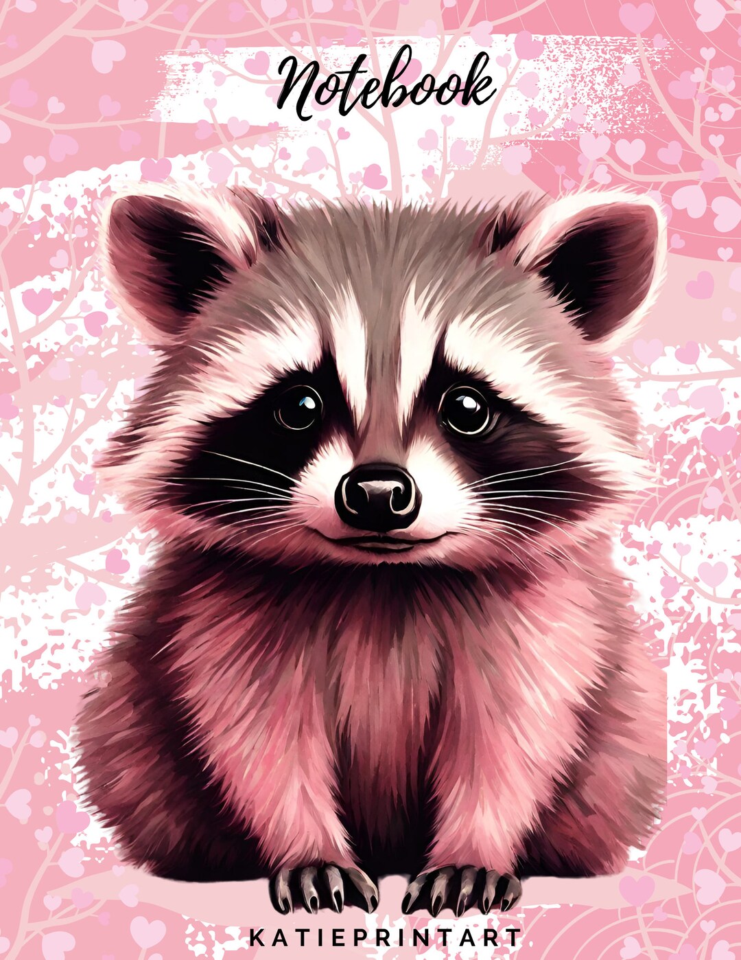 Baby Raccoon Notebook Journal Colored Ruled Line Pages, Perfect for ...