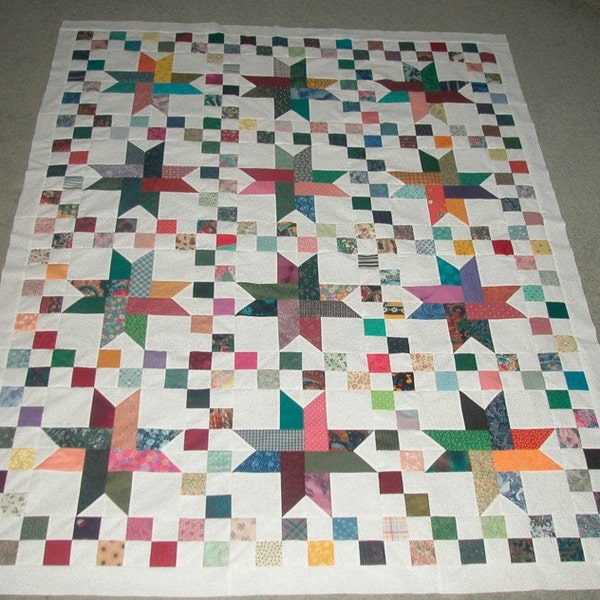 Scrappy Star Quilt - Etsy