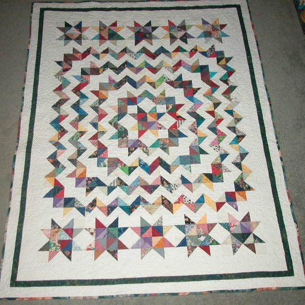 Scrappy Star Quilt - Etsy
