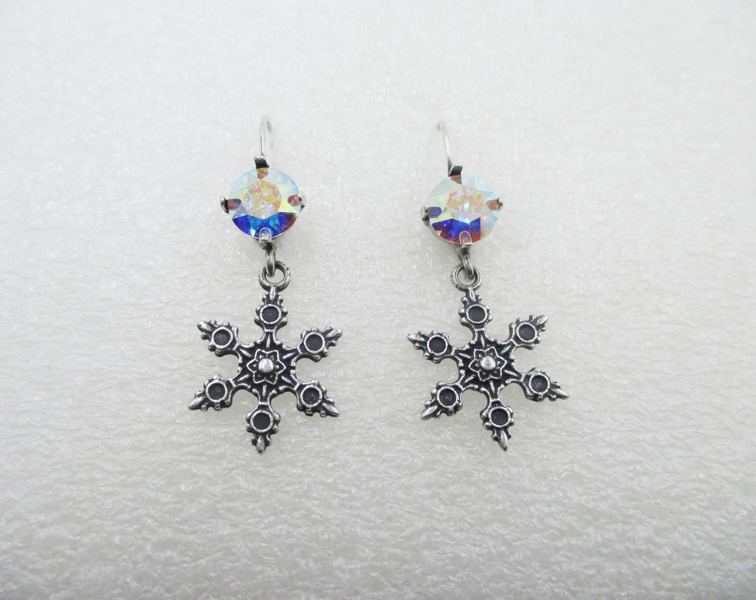 Snowflake Earrings, Winter Earrings, Holiday Earrings, Snow Earrings ...